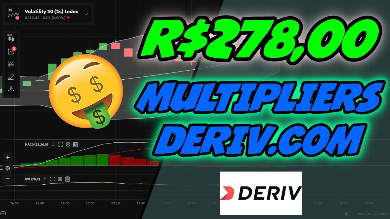 R$278,00 NA DERIV.COM OPERANDO NO MERCADO MULTIPLIERS! TRADER BINÁRIO ...
