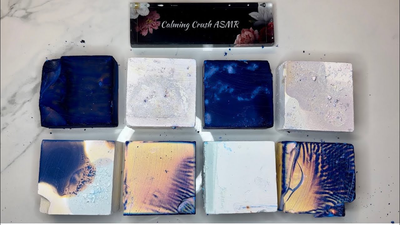 Crunchy Blue Dyed Fresh Gym Chalk Crushing ASMR | Diluted to see what ...