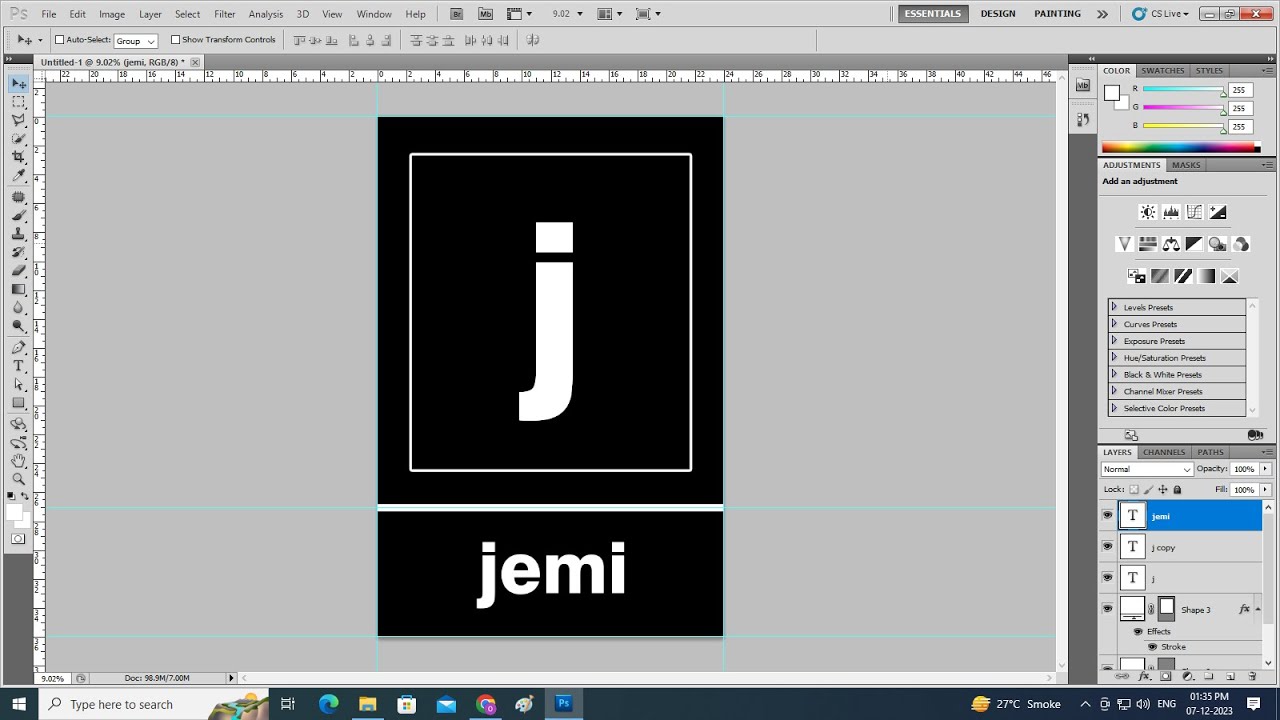 how to make simple logo jemi #photoshop #tutorial #logo #logodesign # ...