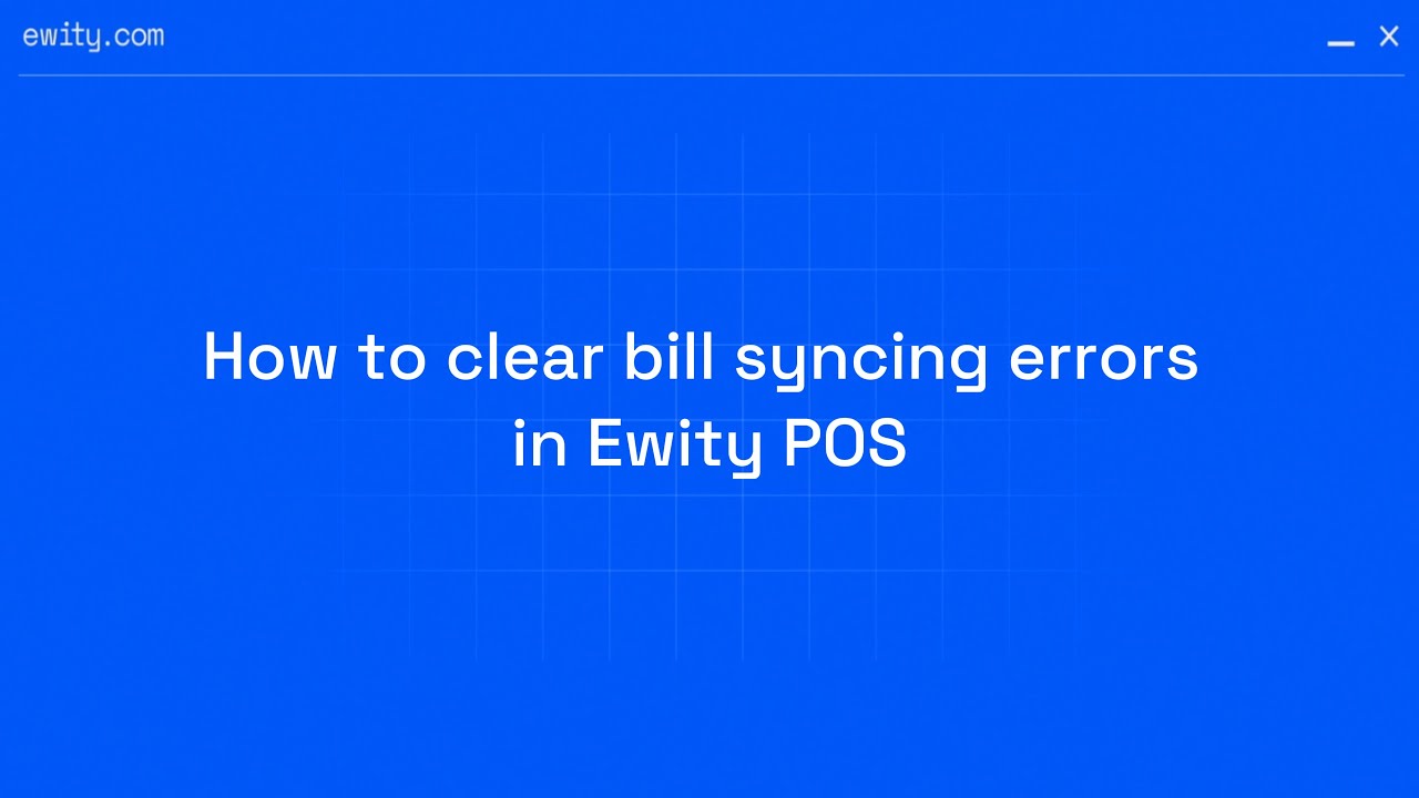 How to clear bill syncing errors - YouTube