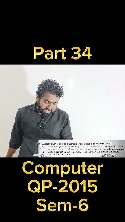 TyBcom Computer sem 6 2015 QP part 34 #tybcom #computer #visualbasic #informationtechnology # ...