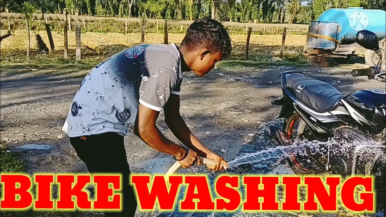 HERO SUPER SPLENDOR BIKE WASHING.... WITH MY STYLE.. - YouTube