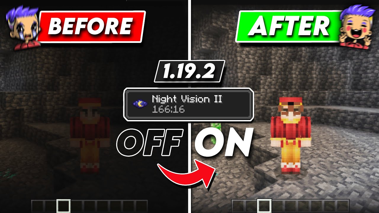Night Vision Pack For Minecraft Pe || Night Vision Texture For MCPE 1. ...