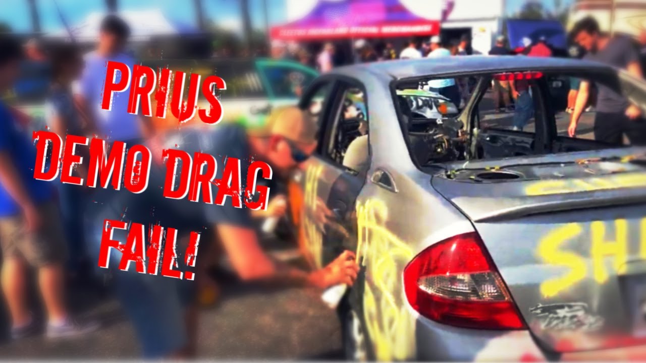 We Took a Toyota Prius Demolition Drag Racing - MAJOR BACKFIRE Cleetus ...