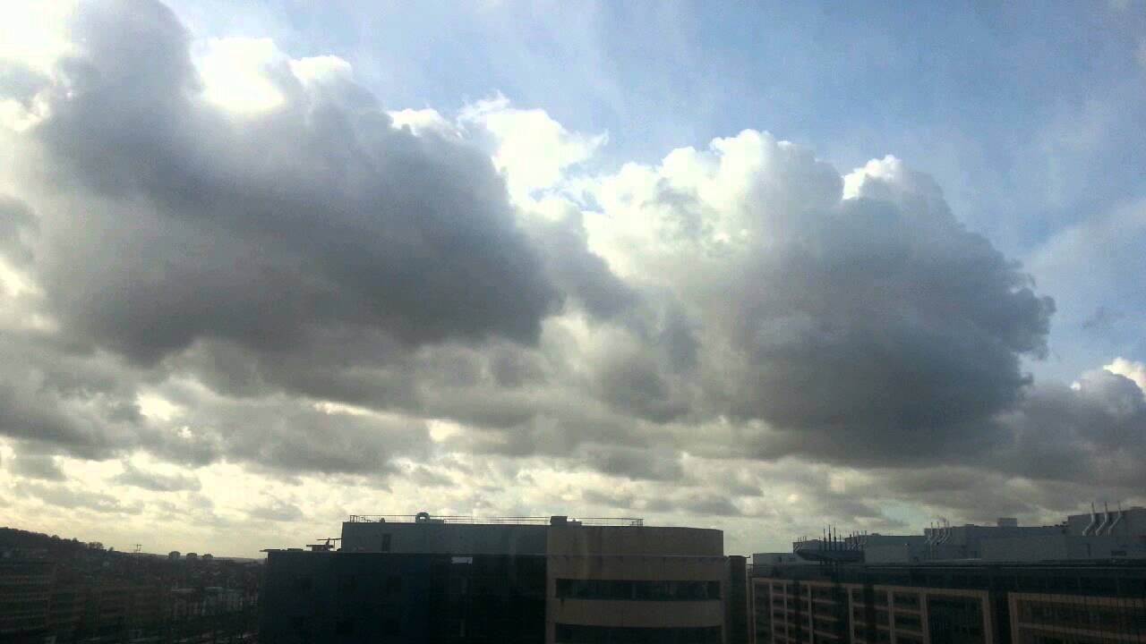 Late winter cumulus clouds - YouTube