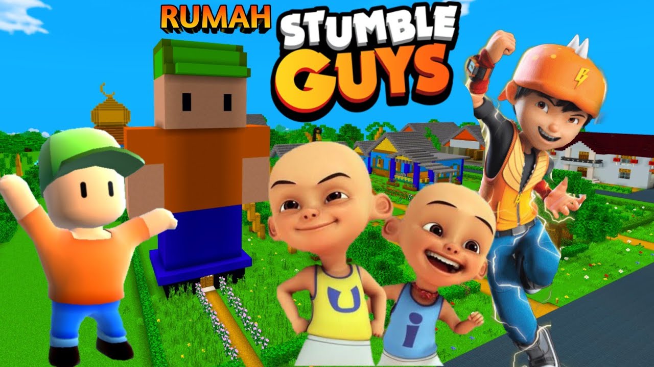 Boboiboy Membuat Rumah Stumble Guys di Kampung Durian Runtuh! Upin Ipin ...