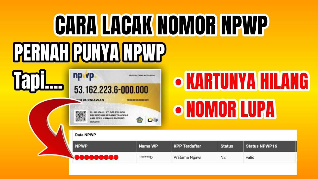 CARA LACAK NOMOR NPWP || LUPA NOMOR NPWP - YouTube