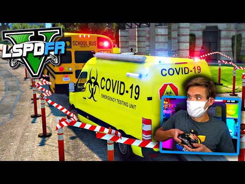 COVID-19 Unit quarantines a school bus full of kids! (LSPDFR GTA 5 Police Mod) #GTA5LSPDFR