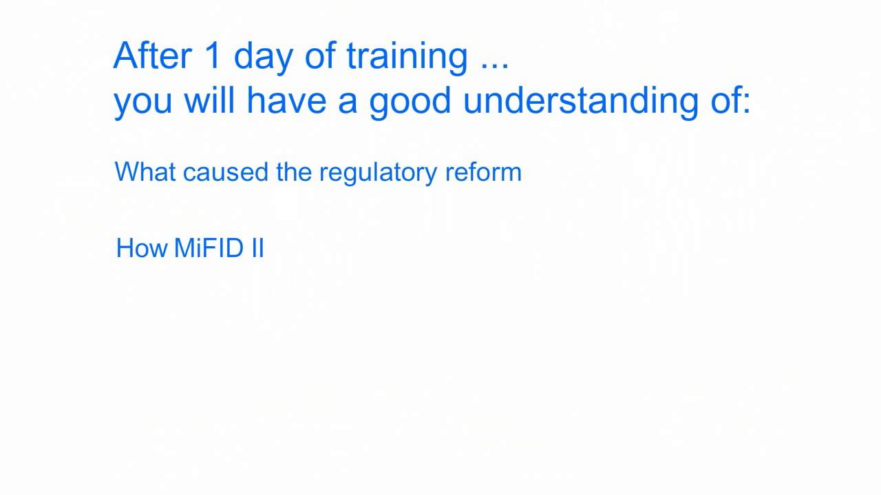 MiFID II training Course - YouTube