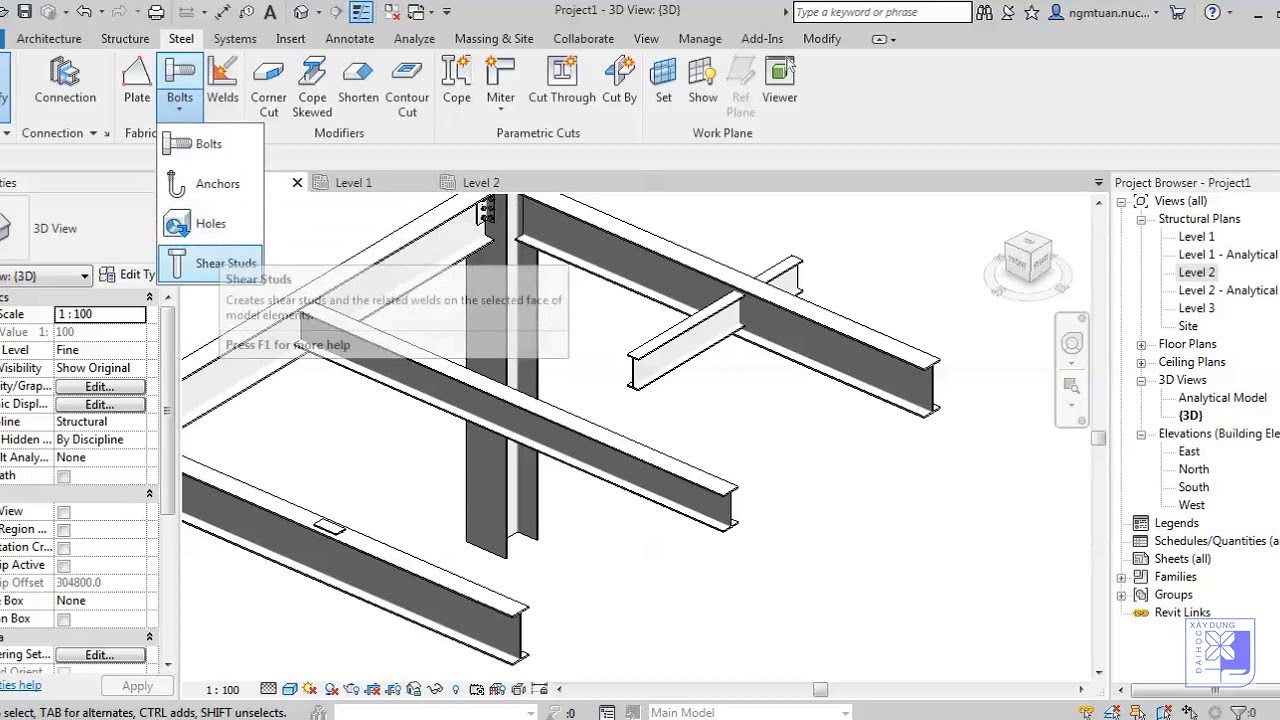 Các công cụ Steel trong Revit 2019 (Phần 1) - YouTube