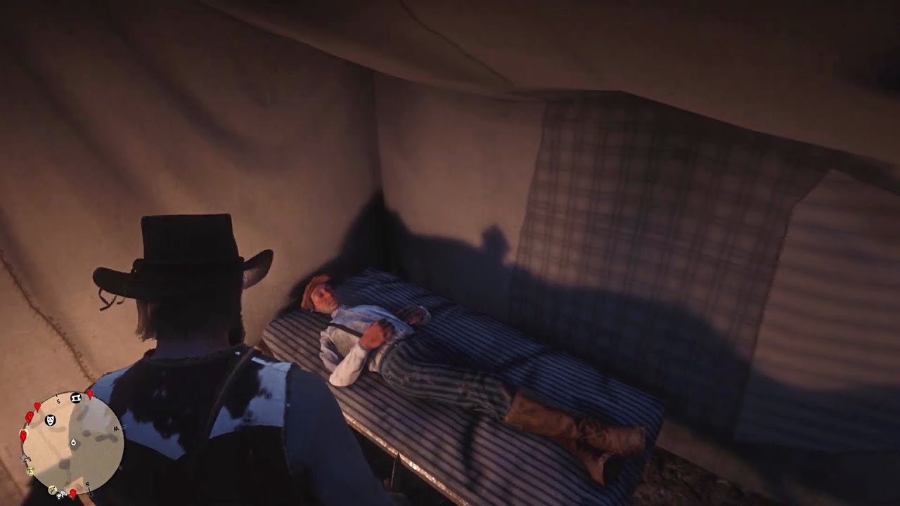 RDR2 - NPCs have a hidden animation of sliding out of bed in emergency ...