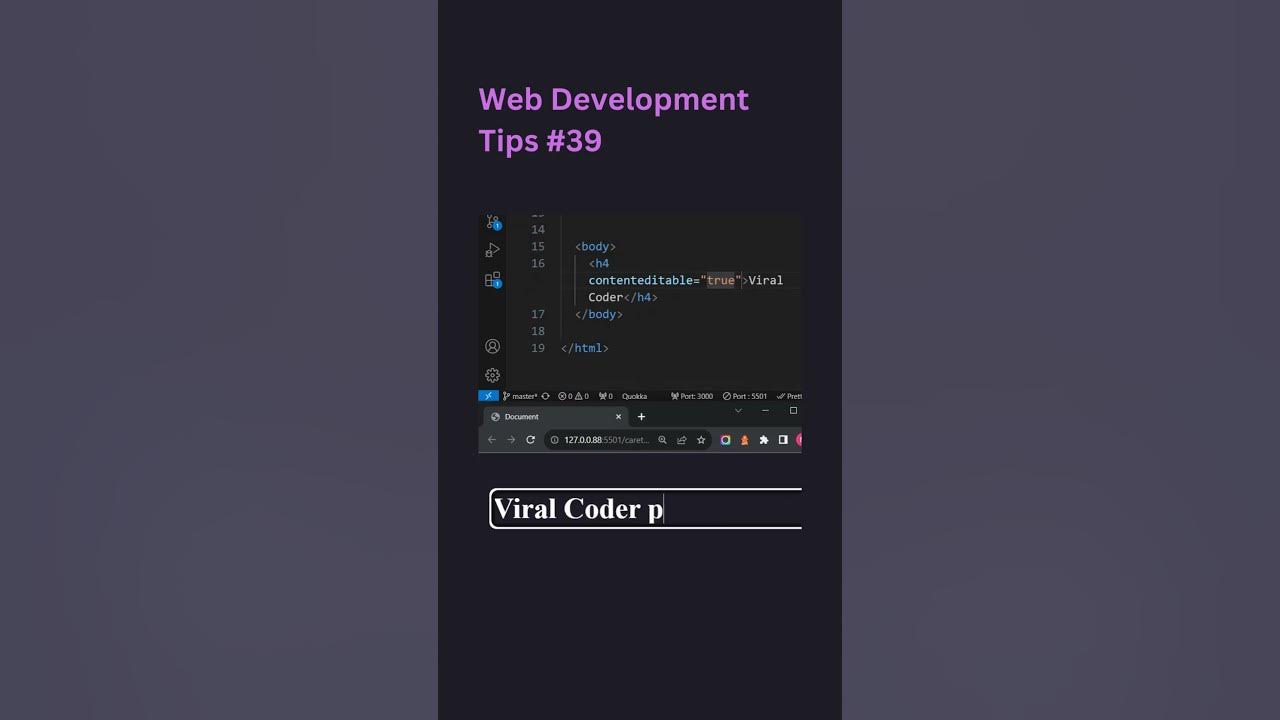 Contenteditable Attribute In Html 🔥 Webdevelopment Htmlcss Codingshorts Youtube 2557
