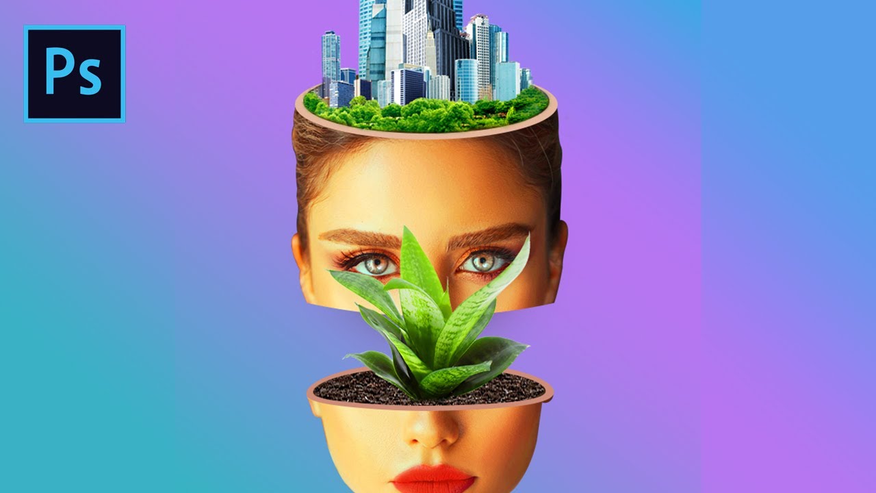 Plant Face Portrait Effect Photoshop Tutorial| Face Manipulation Effect ...