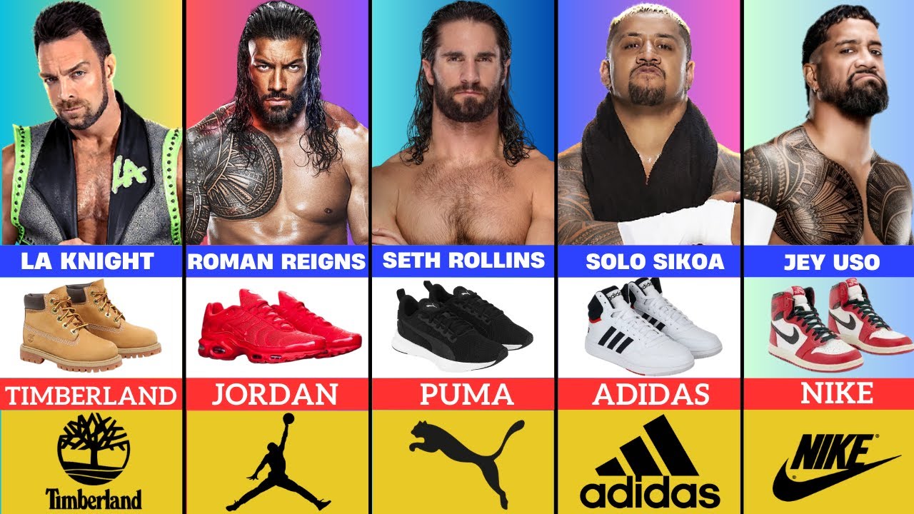 WWE Wrestler Their Shoe Brands 2025 - YouTube