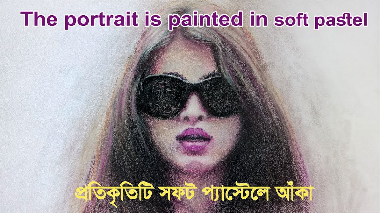 How to draw Aishwarya Rai portrait with soft pastel#aish portrait draw# ...