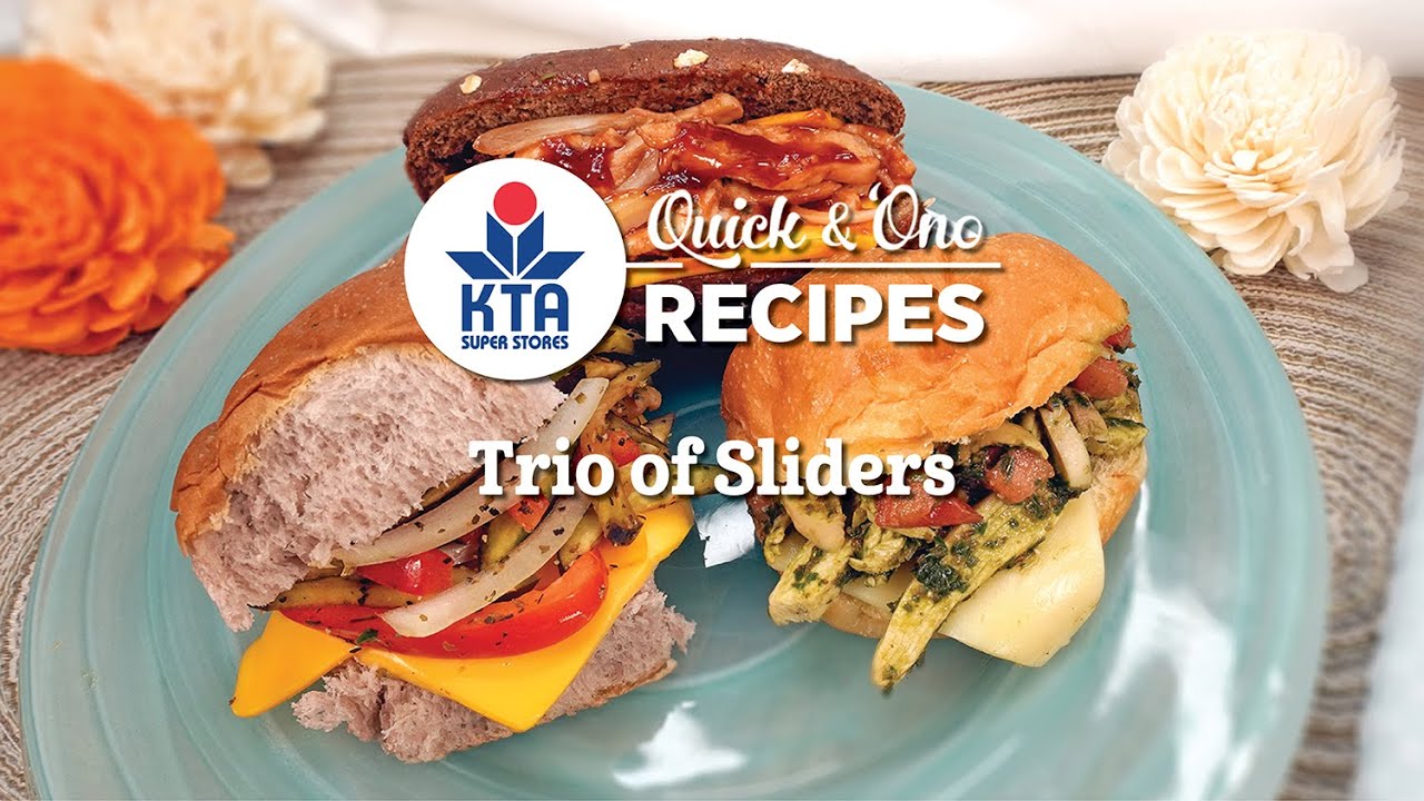 KTA's Quick & 'Ono Recipes: Trio of Sliders by Chef Michi Holland - YouTube