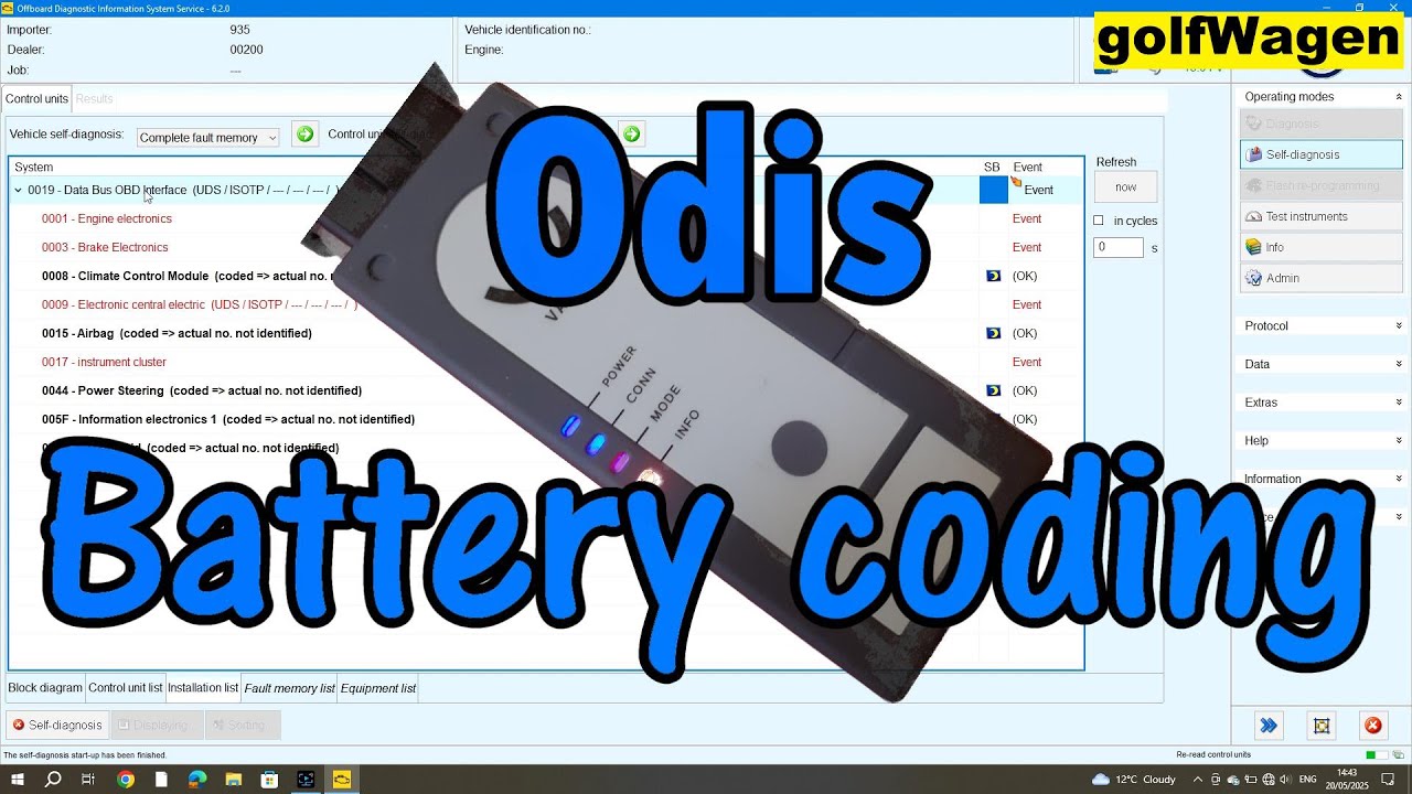 ODIS Battery coding - YouTube