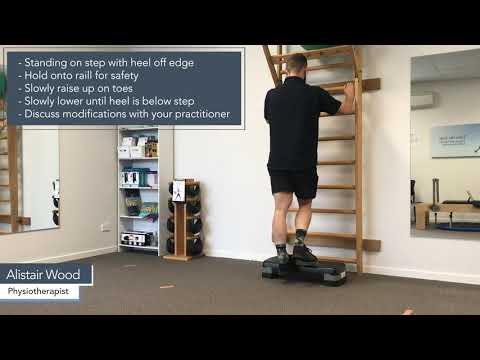 LLAF008 Single Leg Heel Raise On Step - YouTube