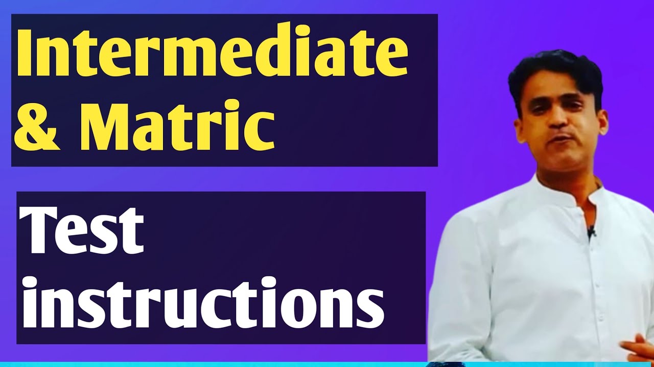 Intermediate and Matric Test instructions circulating - YouTube