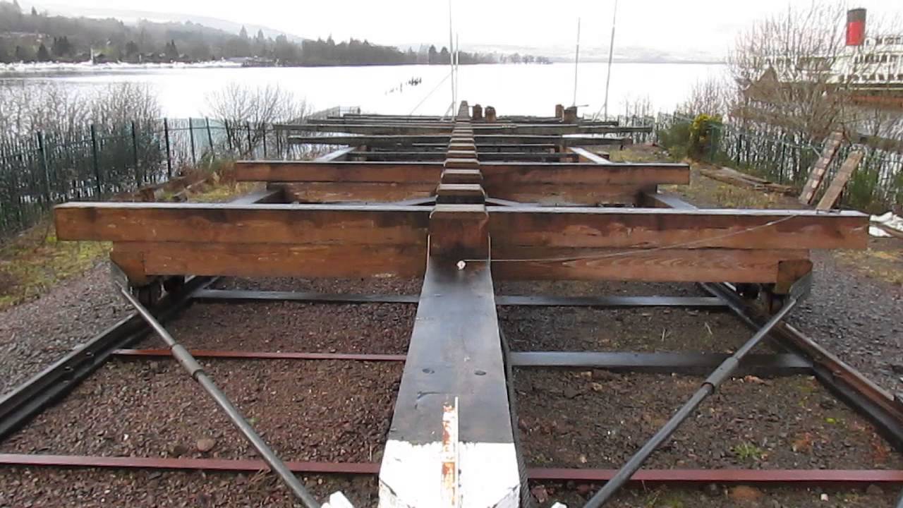 Wood slipway carriage. Loch Lomond. Scotland. - YouTube