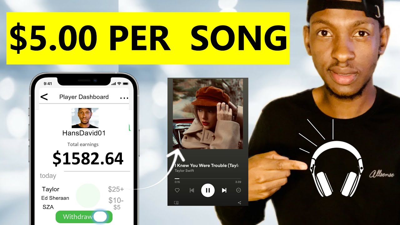 Get Paid $5 Every Minute You Listen Music, Instantly Pay | How To Make ...