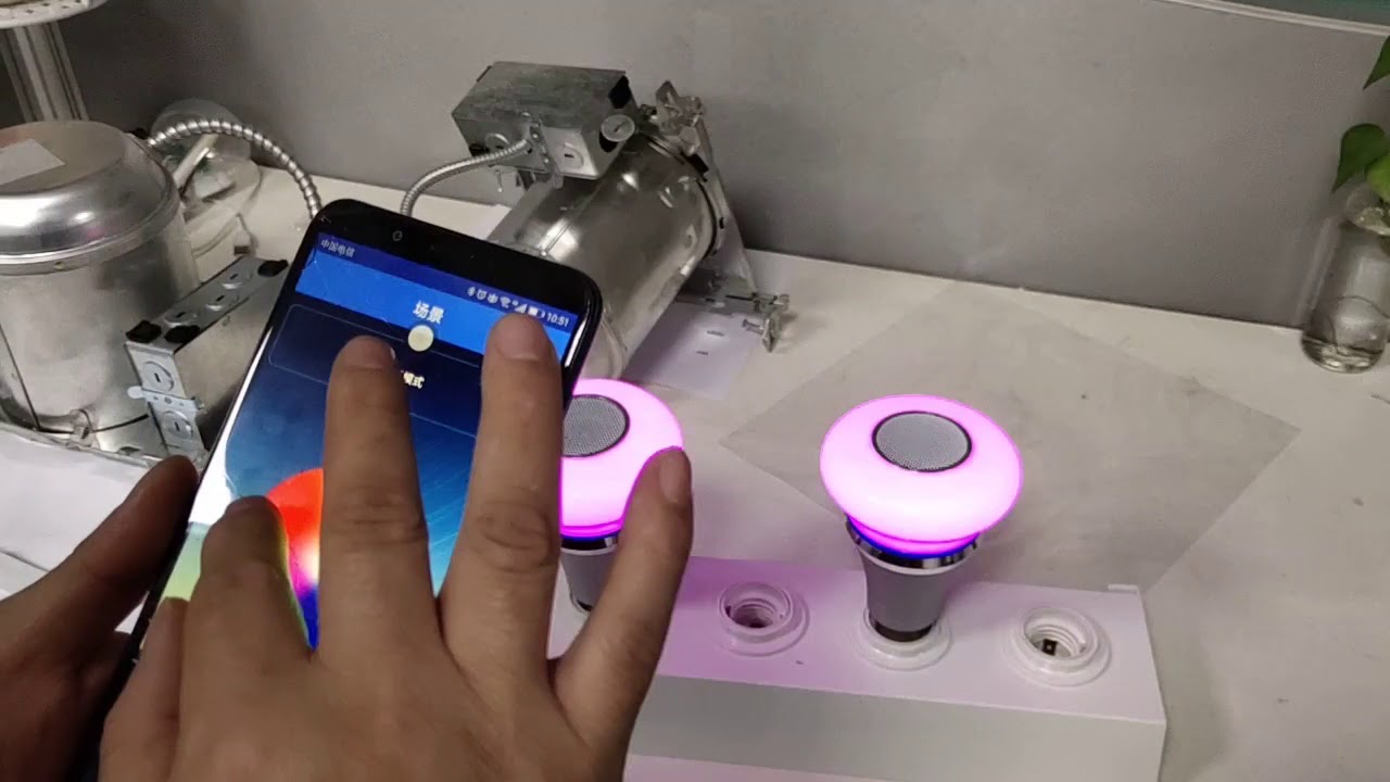 Sync LED speaker light bulb - YouTube