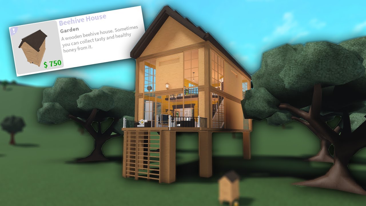 building a bloxburg house BUT ITS A BEE HIVE HOUSE - YouTube