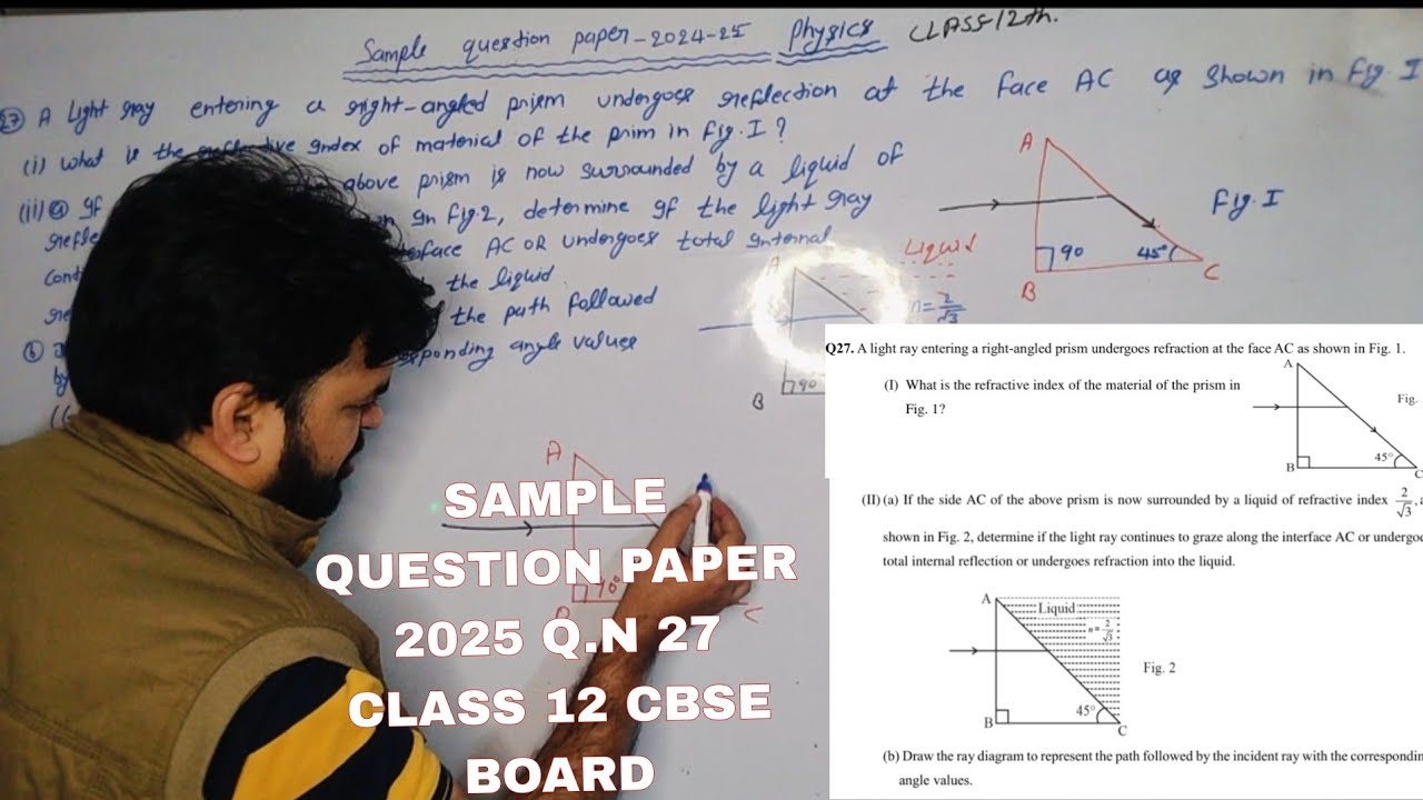 A light ray entering a right-angled prisen undergoes refraction at the ...