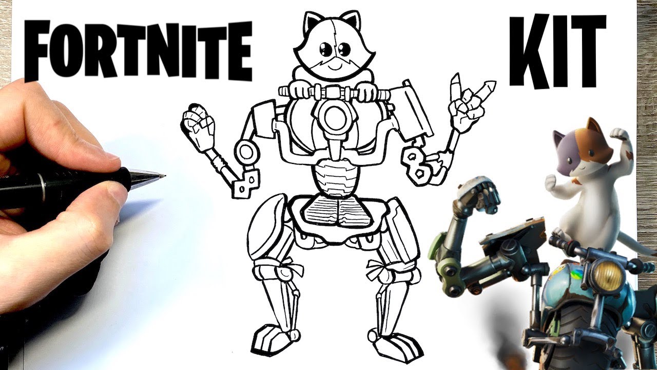 HOW TO DRAW KIT SKIN FORTNITE - YouTube