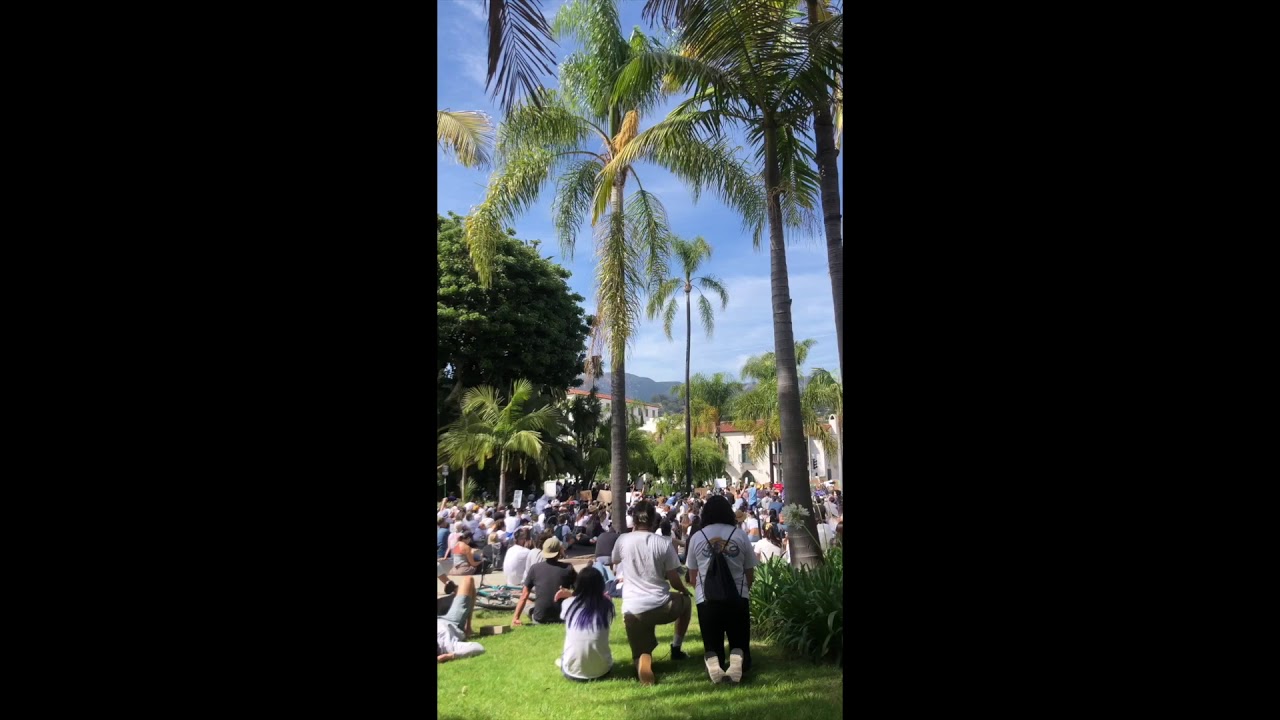 Silent Protest for George Floyd in Santa Barbara - YouTube