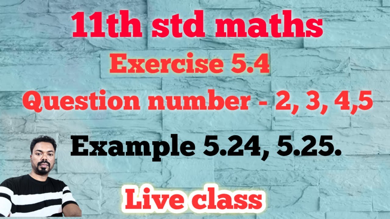 11th Std Maths Chapter 5 | Important Questions | 11th maths exercise 5. ...
