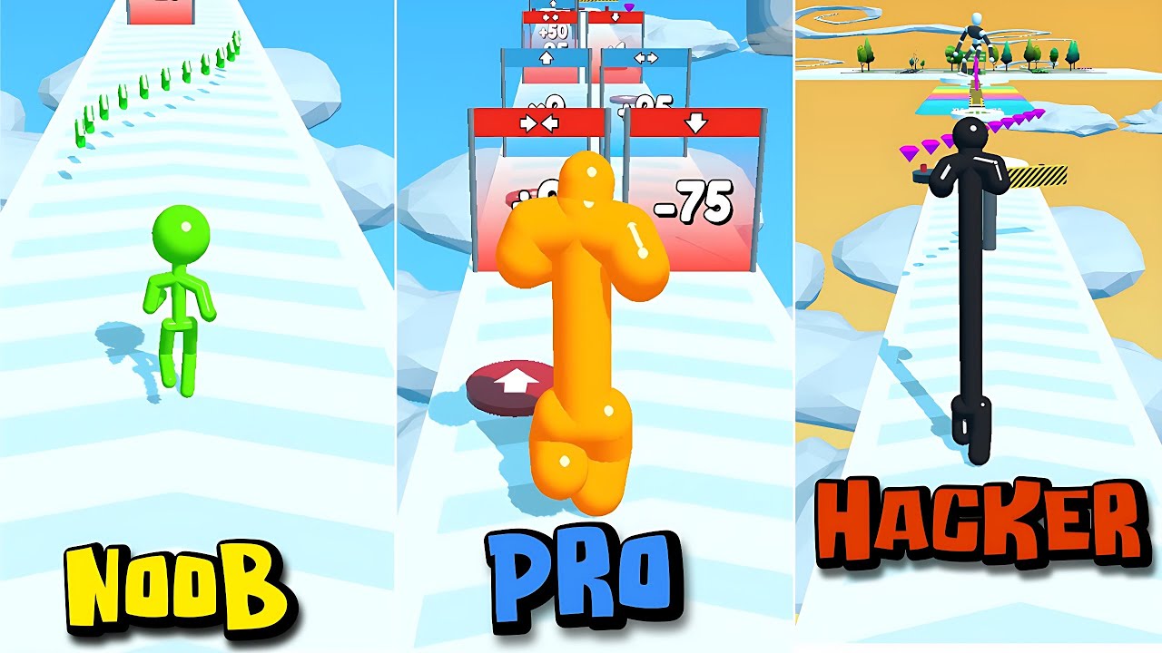 NOOB vs PRO vs HACKER - Tall Man Run - YouTube