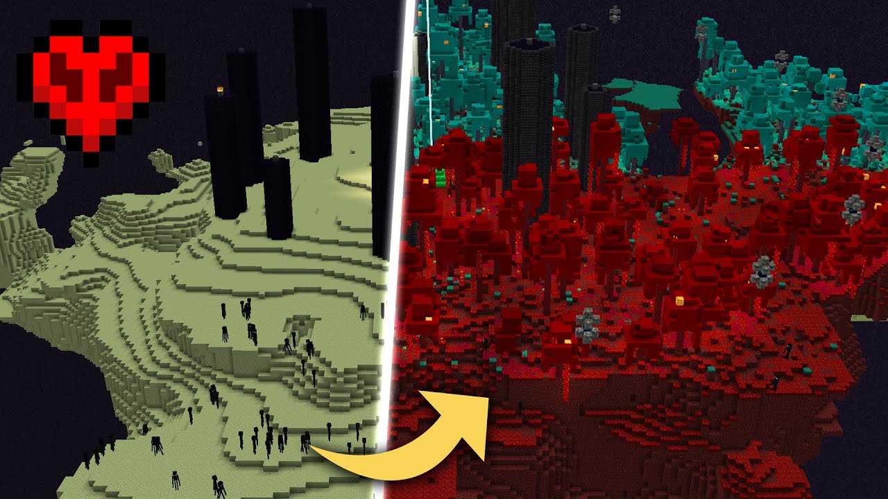 Transformé El END en el Nether en Minecraft Hardcore - YouTube