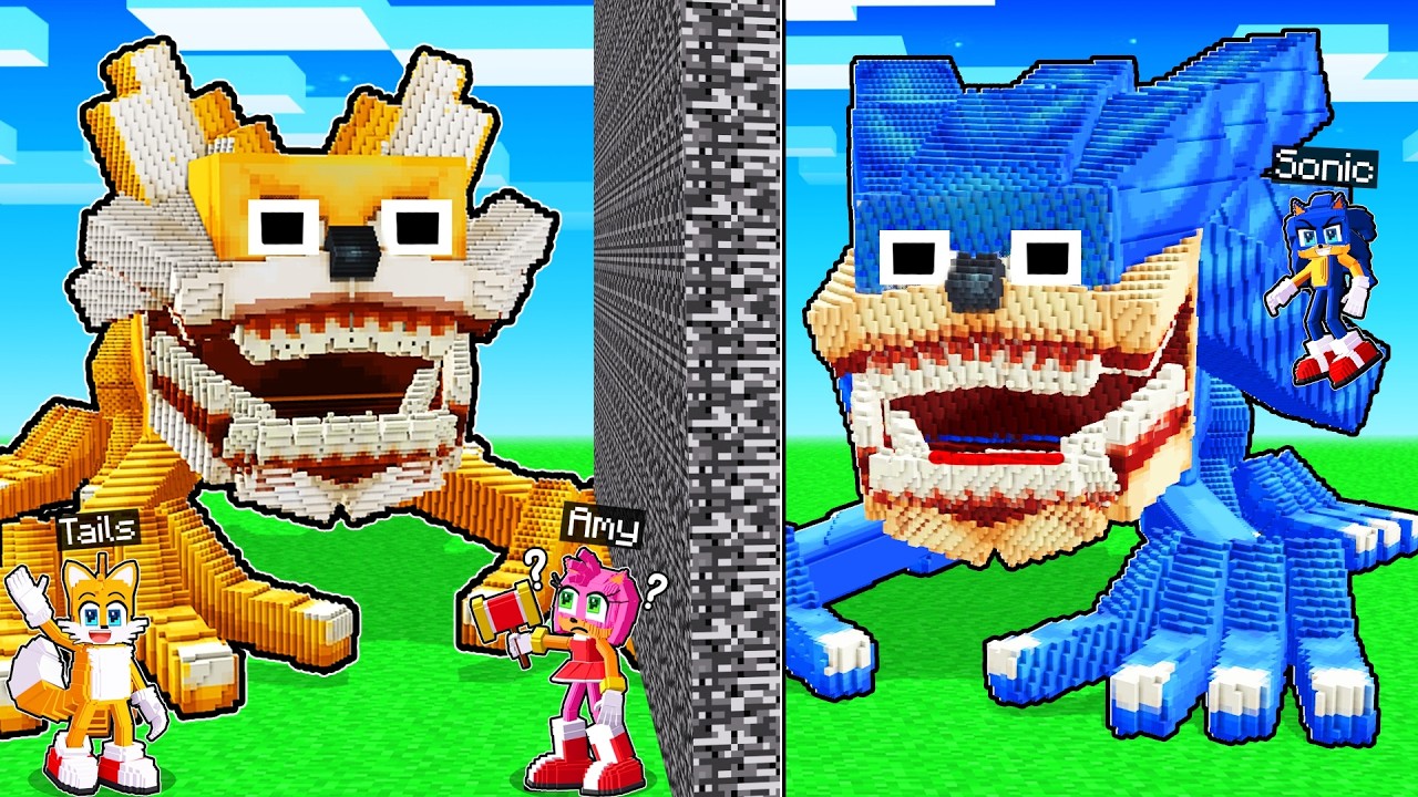 SHIN SONIC vs SHIN TAILS Build Battle in Minecraft - YouTube