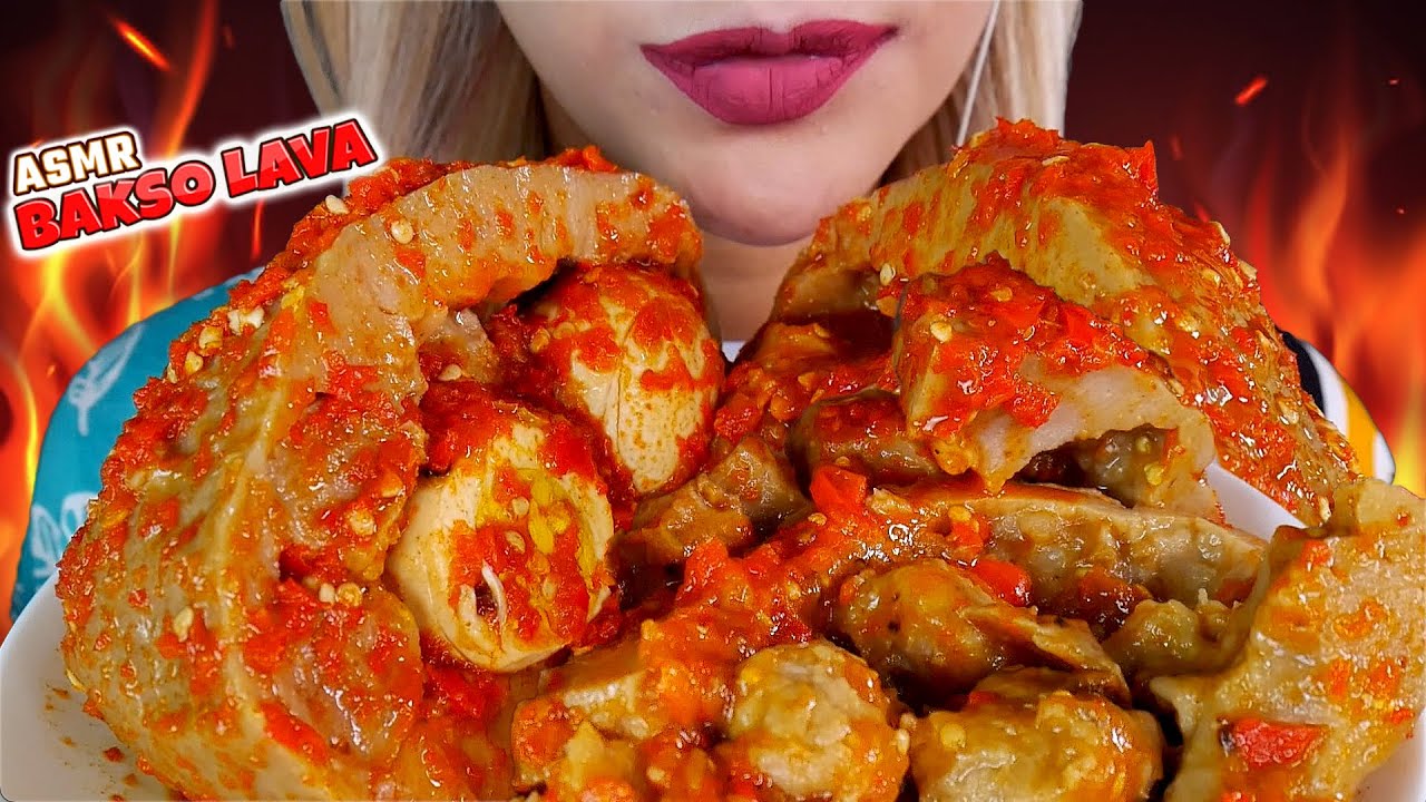EXTREME ️☠️ ASMR BAKSO LAVA JUMBO SEGEDE KEPALA BAYI🥵 SPICY JUMBO ...