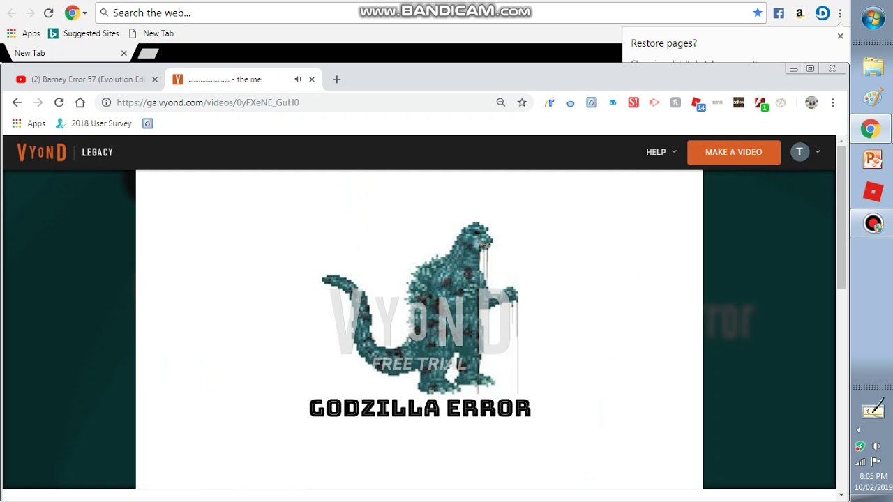 godzilla error 1 - YouTube