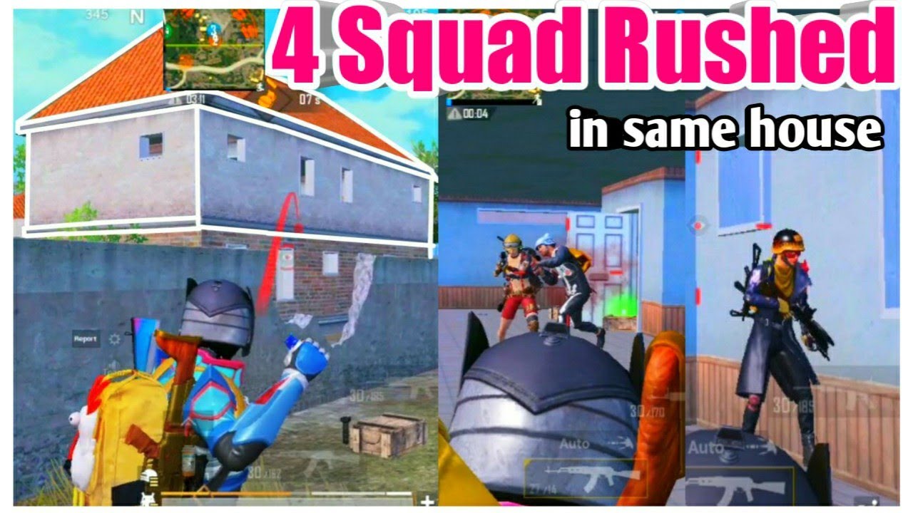 Story Of Squad House | 4 Squad Rushed in same house | Pubg Mobile ...