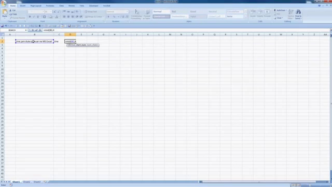 MS Excel "Ndarja e tekstit ne qeliza" - YouTube