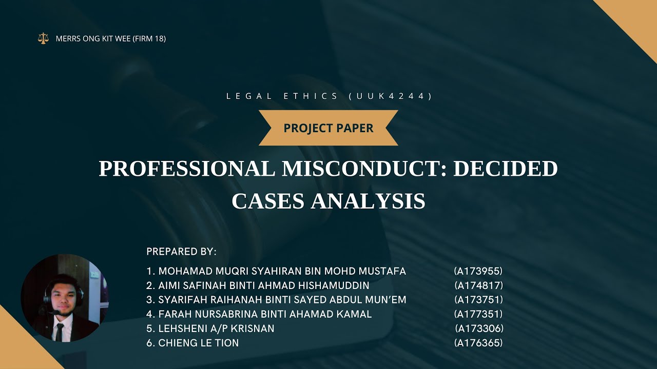 UUUK4244 - Professional Misconduct: Decided Cases Analysis - YouTube