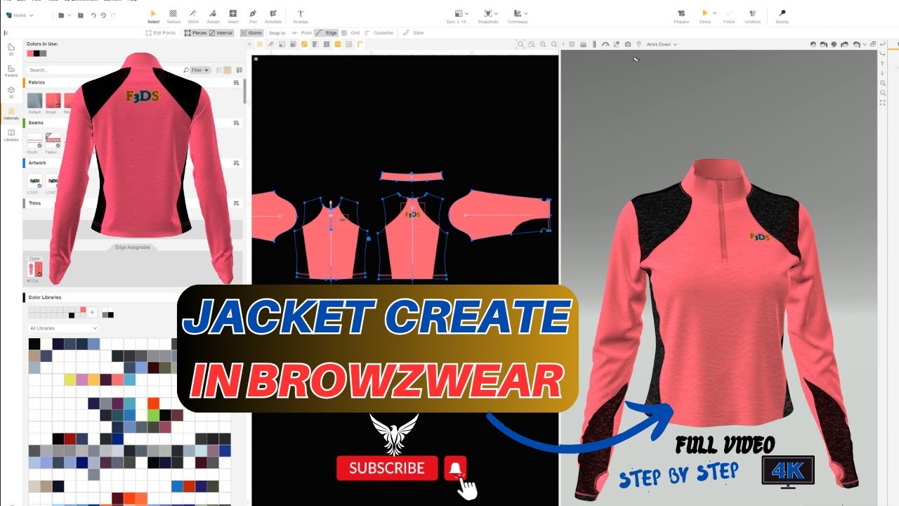 Jacket Create in Browzwear With Render / #fashion #design #3d #3dcloth ...