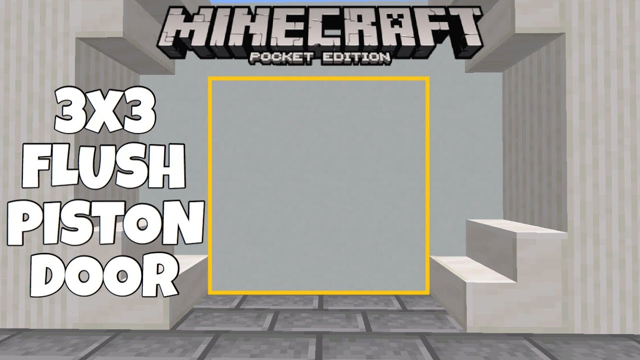 3x3 FLUSH PISTON DOOR in Minecraft PE/Tutorial - YouTube