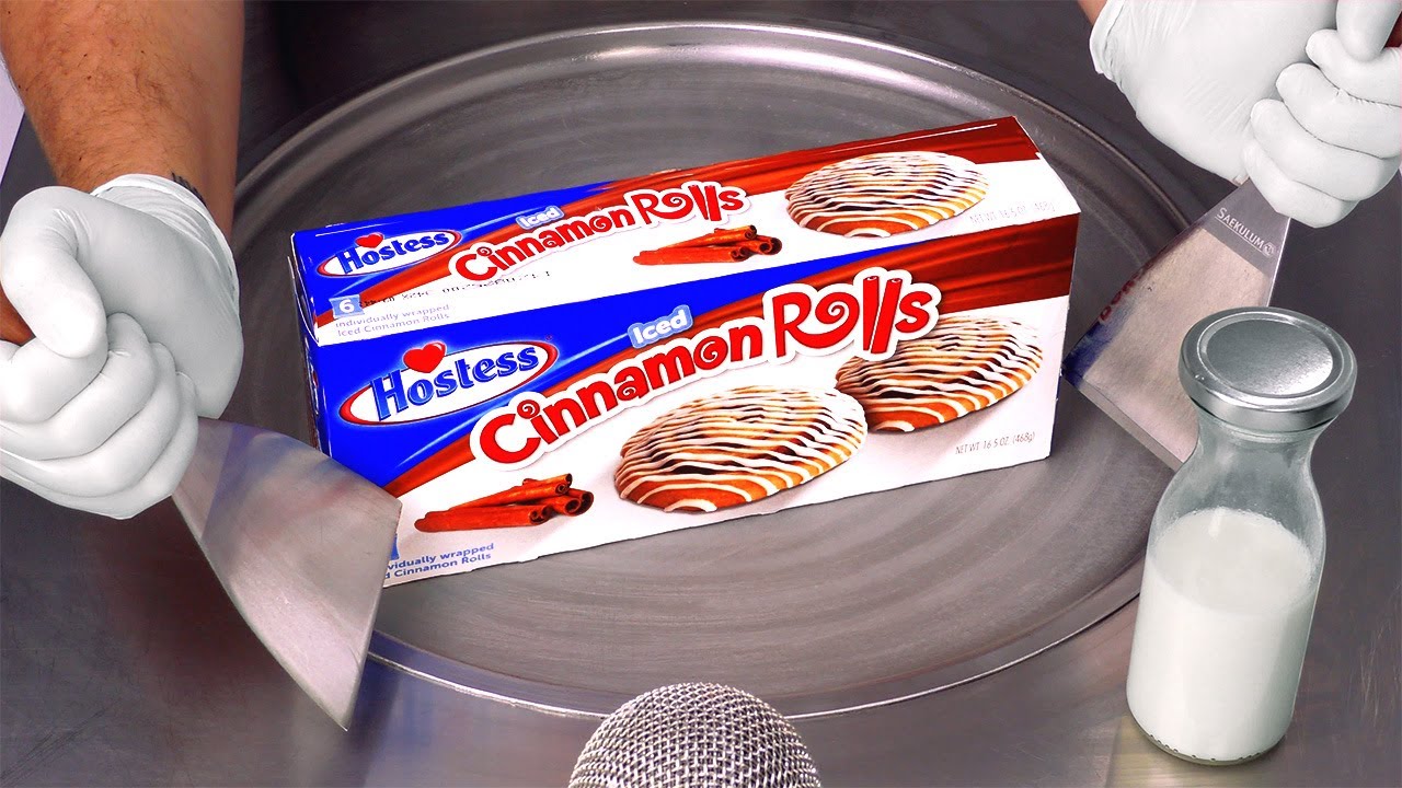 How to turn Cinnamon Rolls into Ice Cream Rolls | ASMR - YouTube