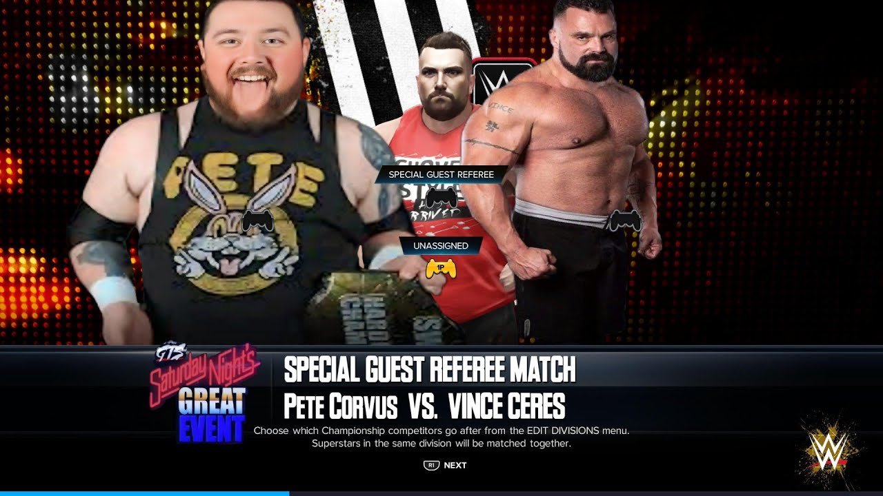 WWE 2K24 GTSWRESTLING Pete Corvus vs Vince Ceres ref Grim - YouTube