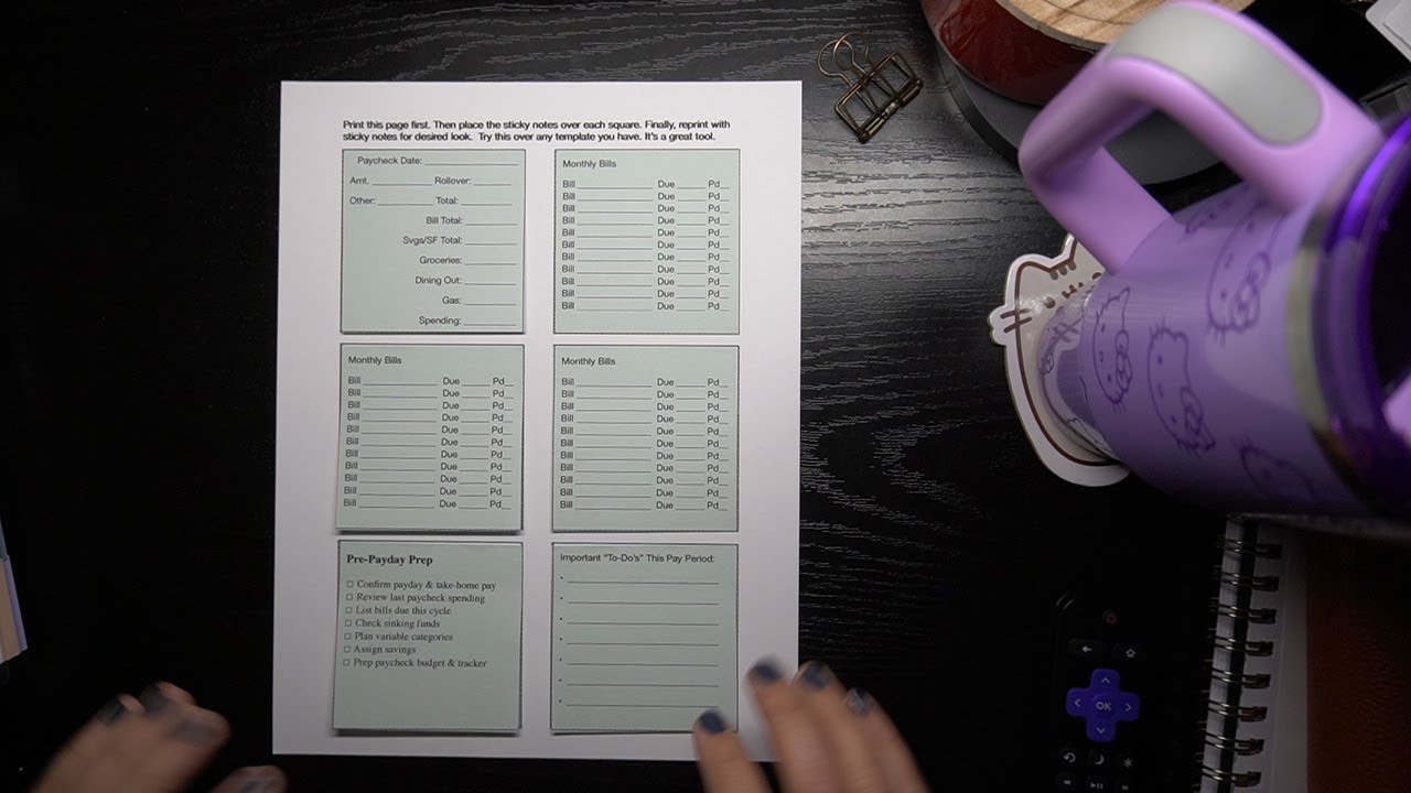 Happy new year! Ko-Fi January Freebie | Budget Sticky Note Template ...