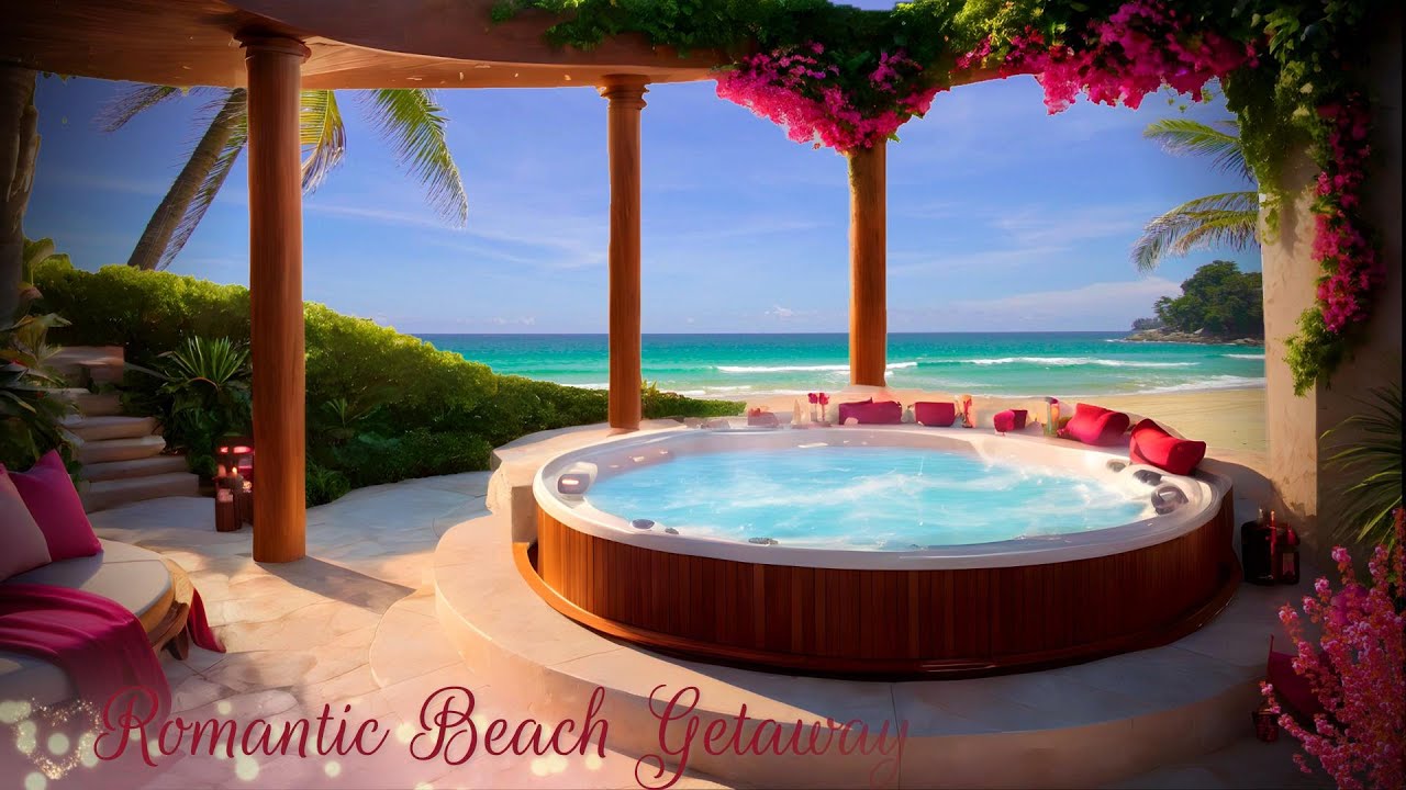 🌊Oceanfront Oasis 🏖️ A Romantic Beachside Jacuzzi Retreat - Ocean Waves ...