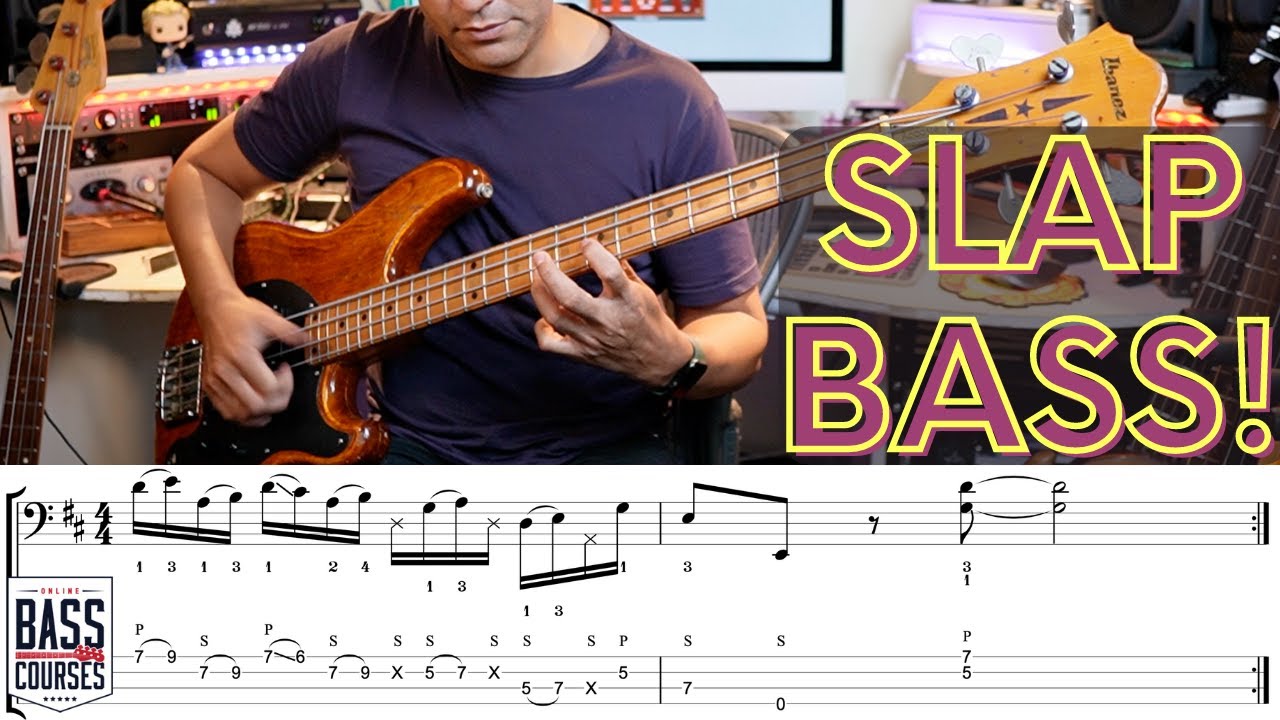 Challenging slap bass line - YouTube