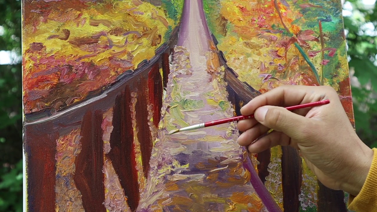 PAINTING TUTORIAL Oil forest bridge for Beginners | Joan Louis Art ...