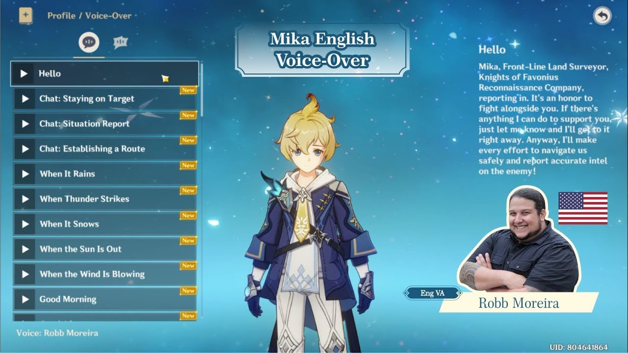 English Mika Voice Lines and Combat Voice by Robb Moreira (Eng Sub ...