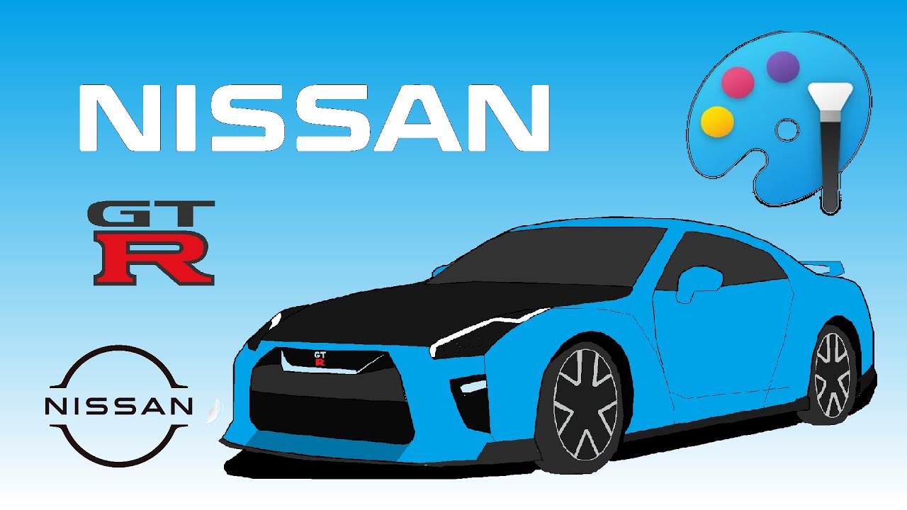 Drawing a Nissan GTR (Easy) / no music FoxyAnimatorEJ - YouTube