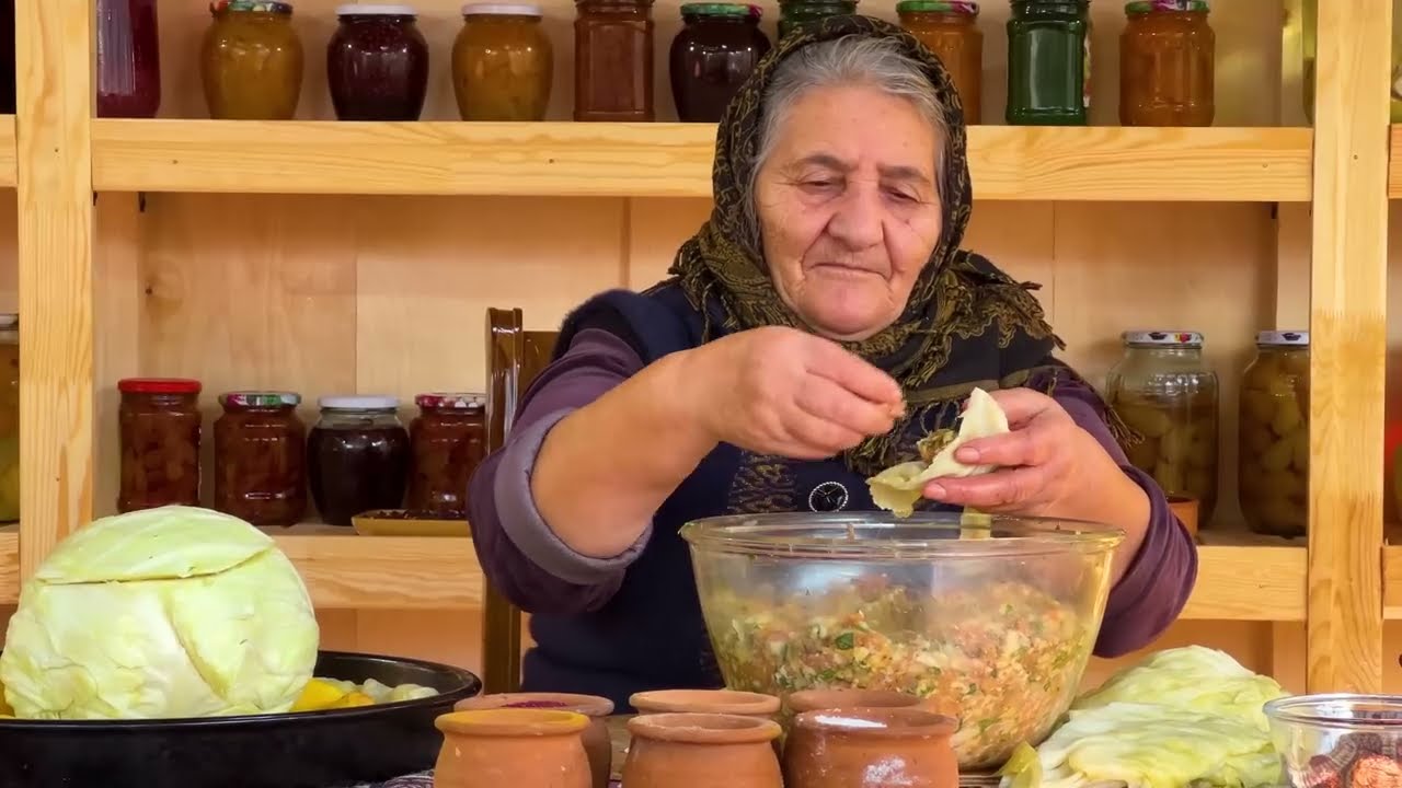 Cooking National Azerbaijani Stuffed Cabbage Dolma in the Oven! - YouTube